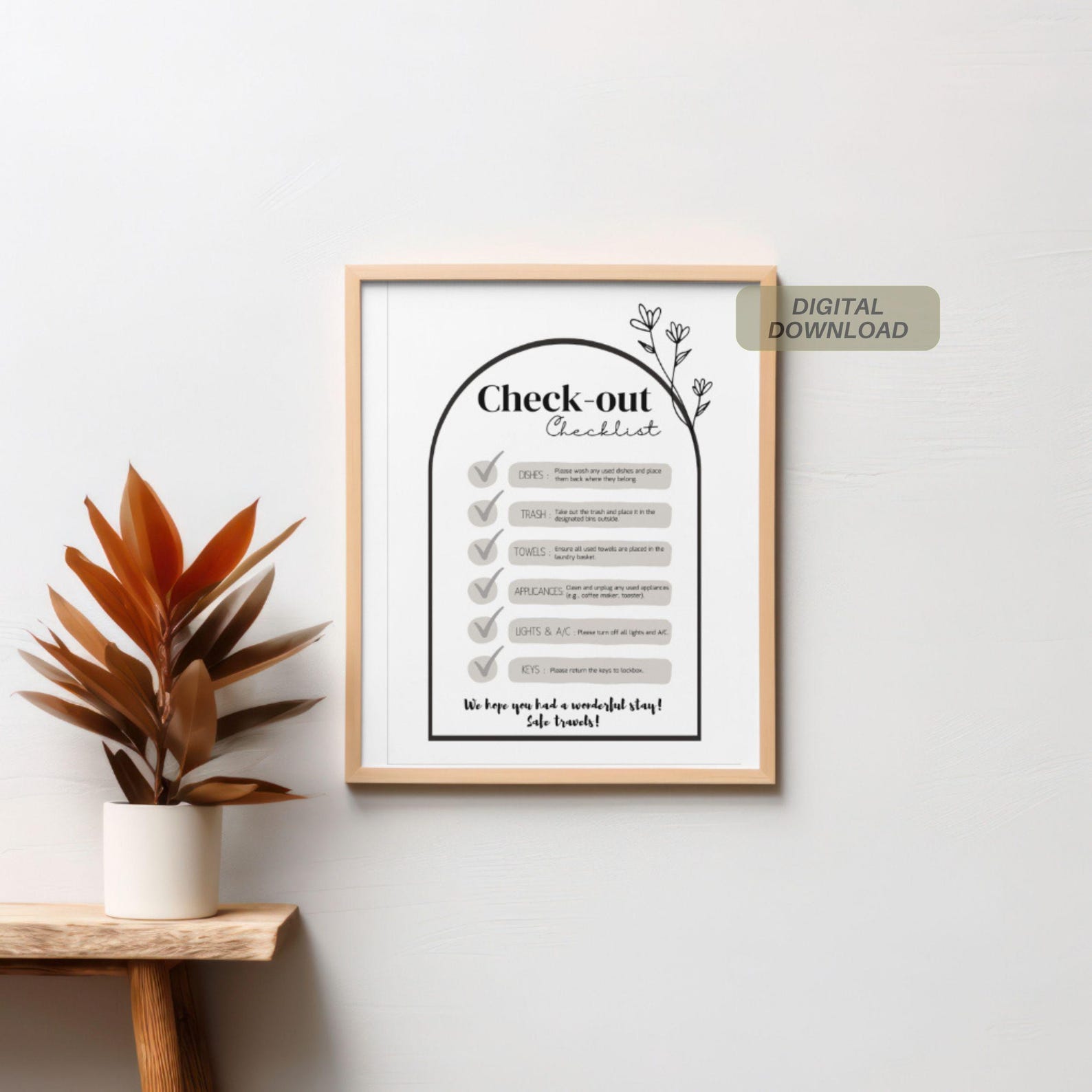 Airbnb Check-out Checklist Template | Printable Guest Departure ...