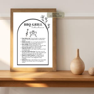 BBQ Grill Instructions Airbnb Sign Template | Editable Canva Template ...