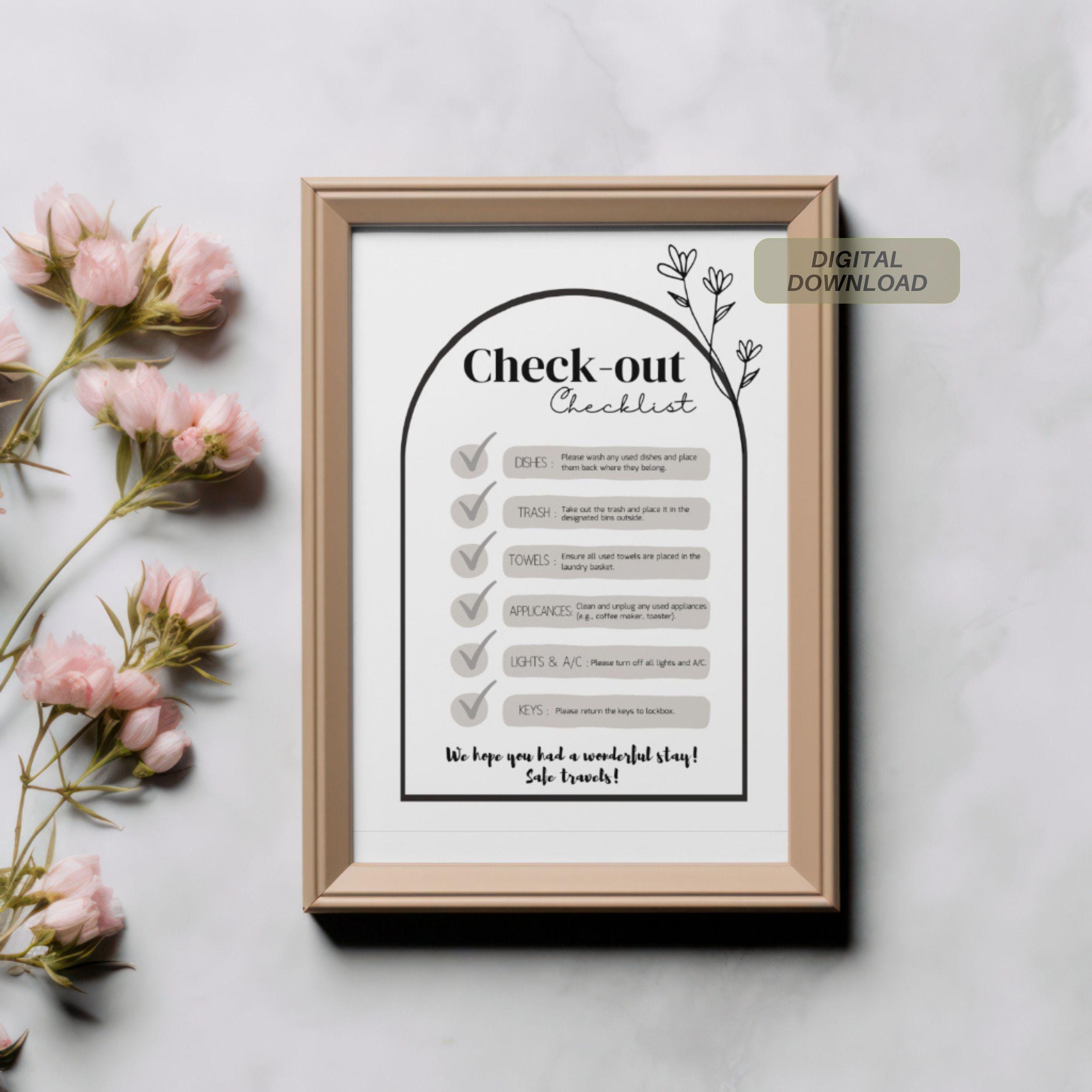 Airbnb Check-out Checklist Template | Printable Guest Departure ...