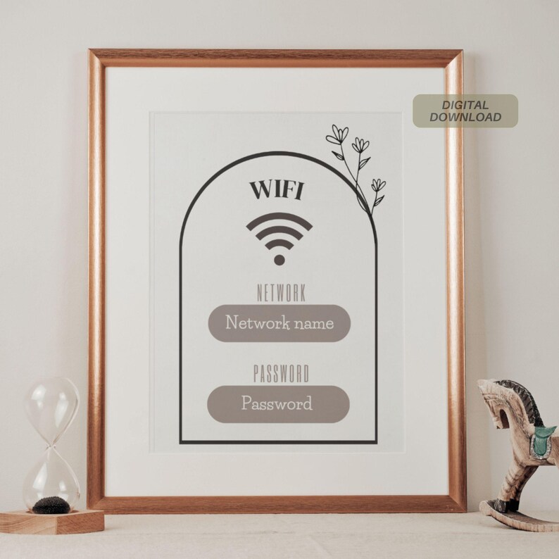 Wifi Password Sign Template | Airbnb Wifi Sign | Airbnb Host Sign ...
