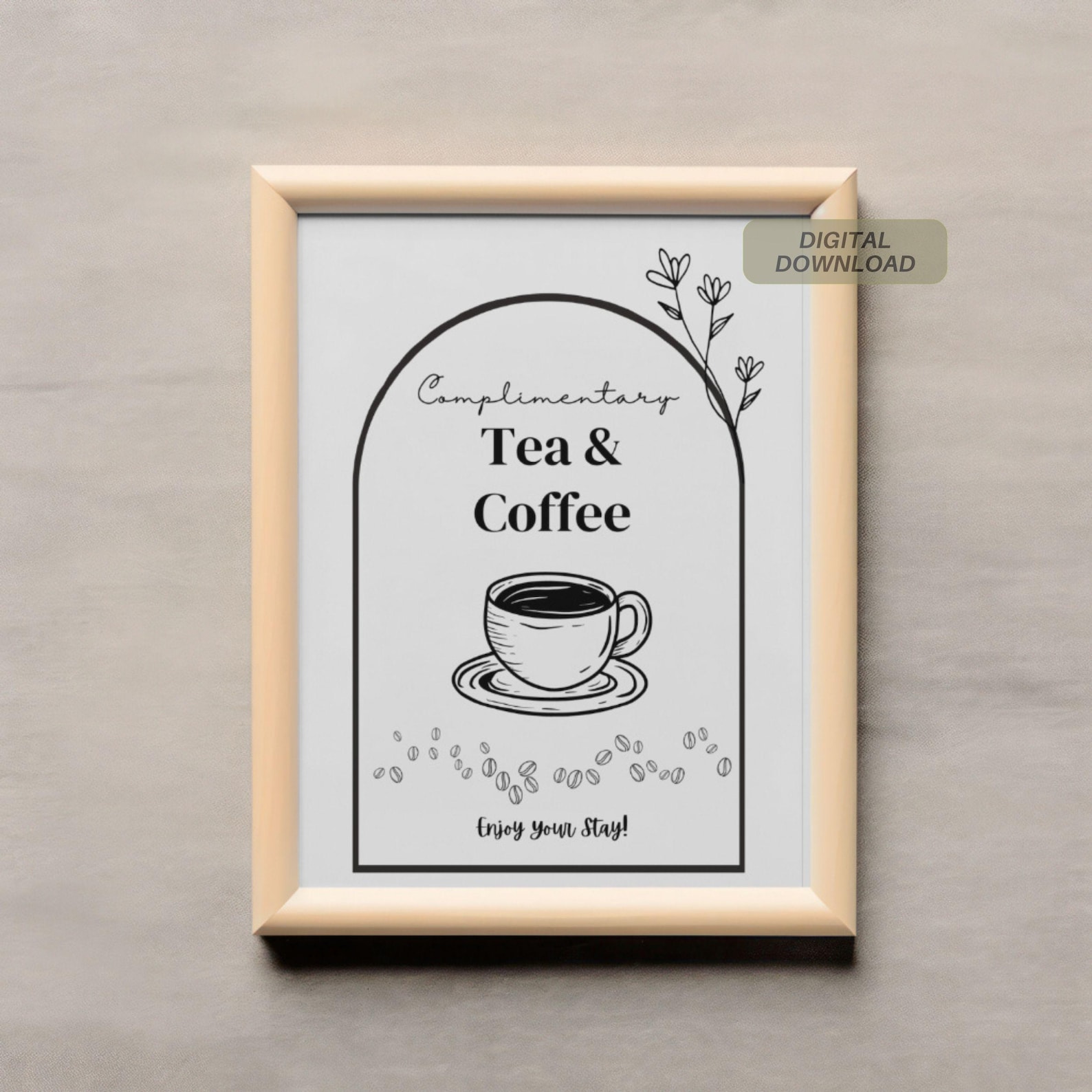 Complimentary Tea and Coffee Sign Template for Airbnb | Tea & Coffee ...