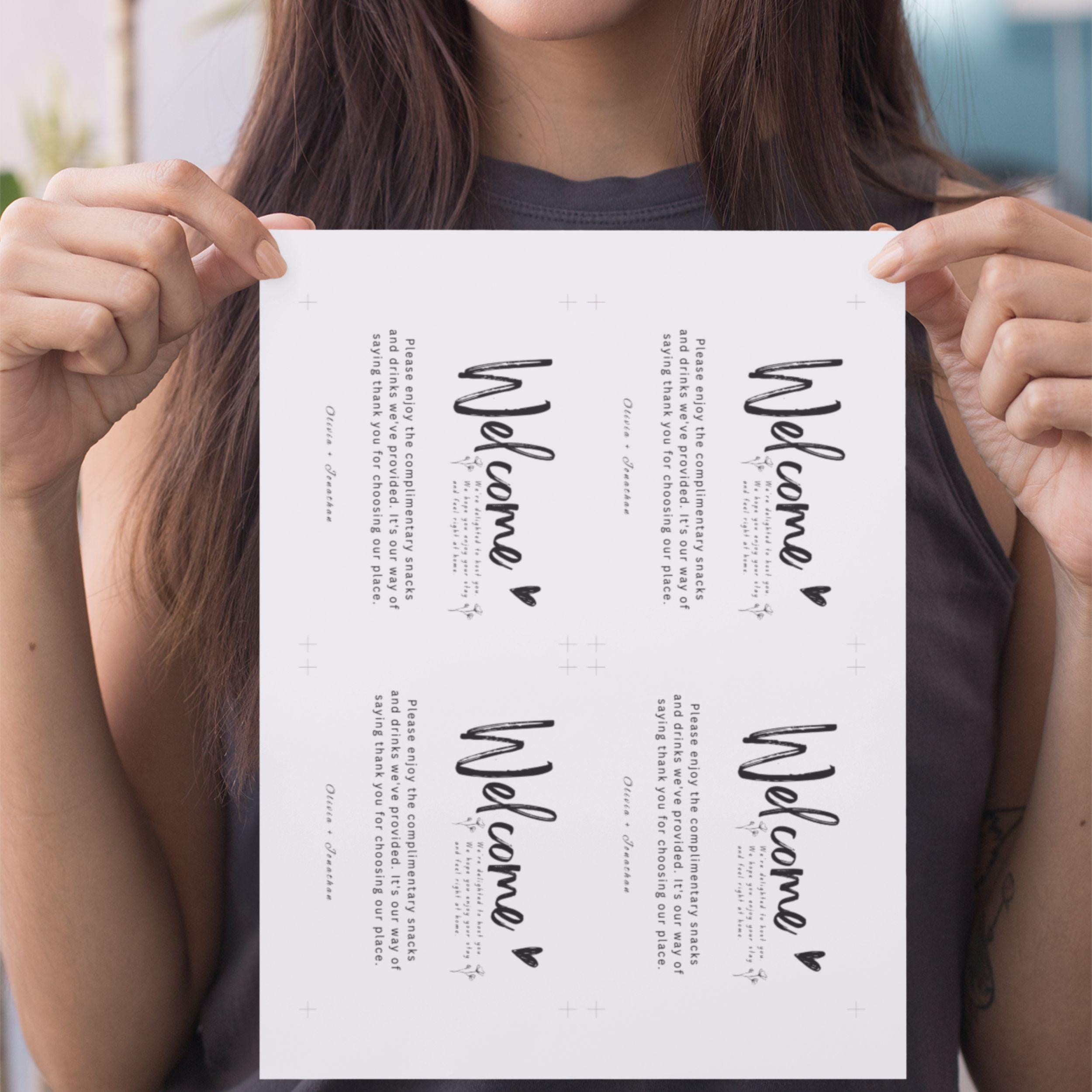 Minimalist Welcome Basket Card Template for Airbnb, Vrbo & Booking ...