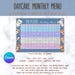 Daycare Monthly Menu Template, Cute Animals Theme Printable Meal ...