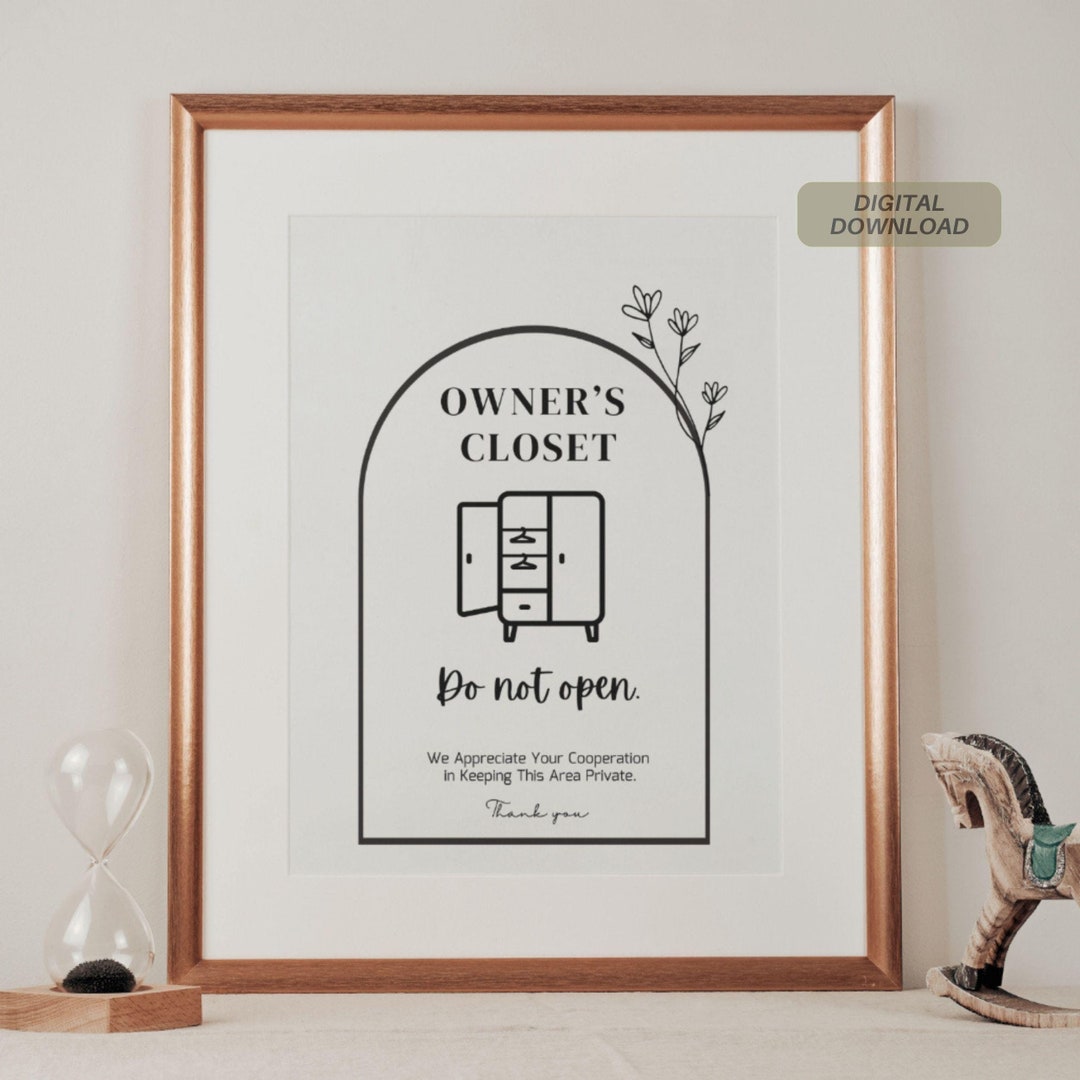 Airbnb Owner's Closet Sign Template, Private Area Sign, Guest Friendly ...