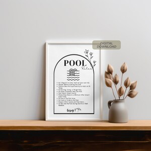 Printable Airbnb Pool Rules Sign Template | Editable Canva Pool Sign ...