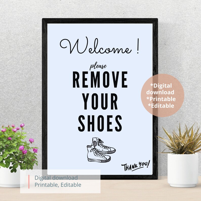 Customizable Please Remove Your Shoes Sign Templates For Airbnb Hosts