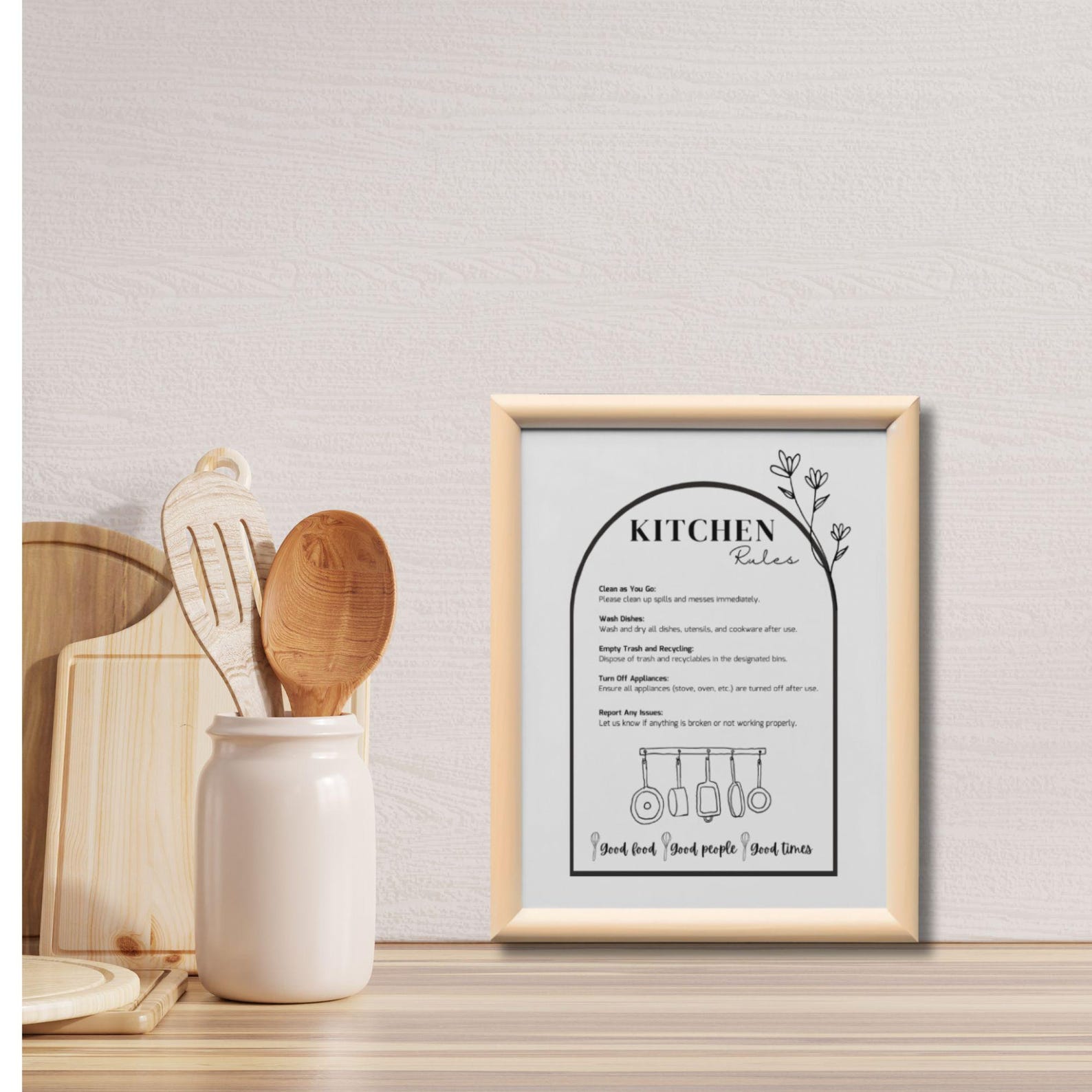Airbnb Kitchen Sign Template, Basic Kitchen Rules, Printable Kitchen ...