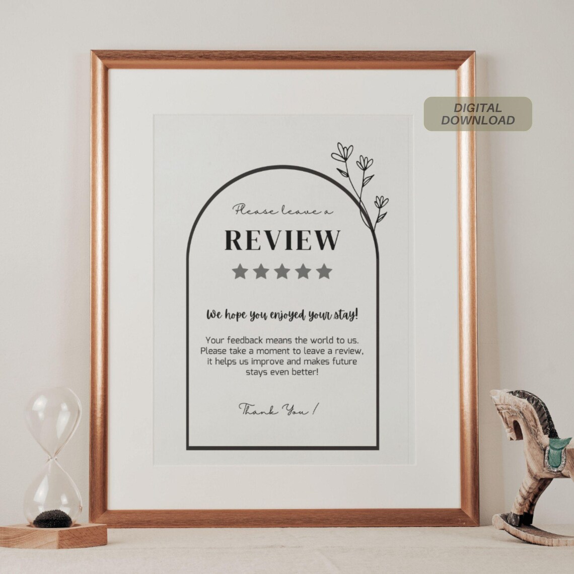 Editable Airbnb Review Sign Template | Printable Request Reviews Sign ...