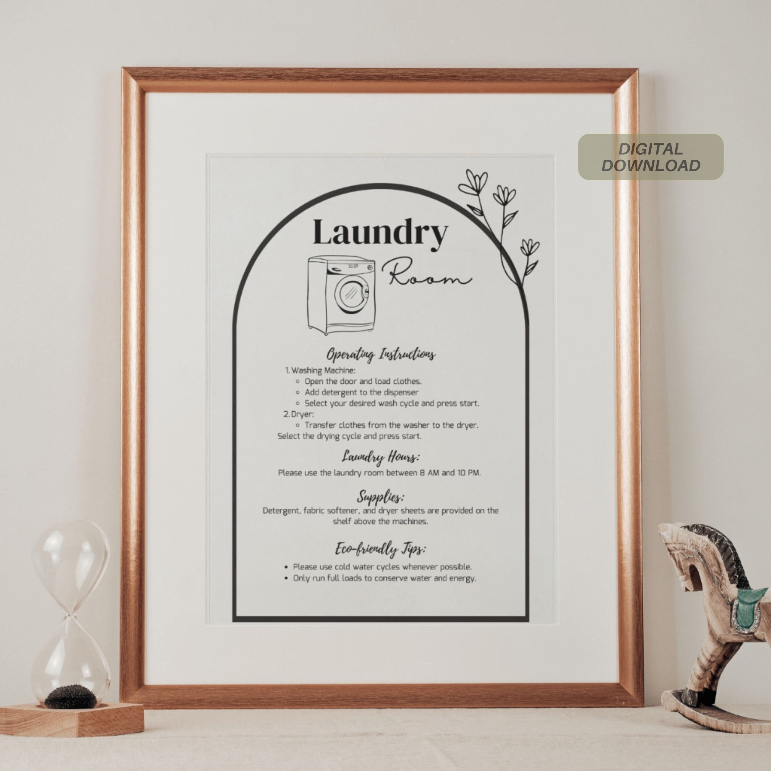 Airbnb Laundry Room Sign Template | Printable Laundry Instuctions Sign ...