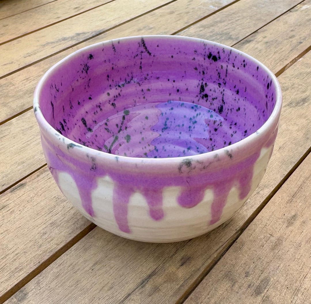 Lilac Drip & Splash Bowl - Etsy