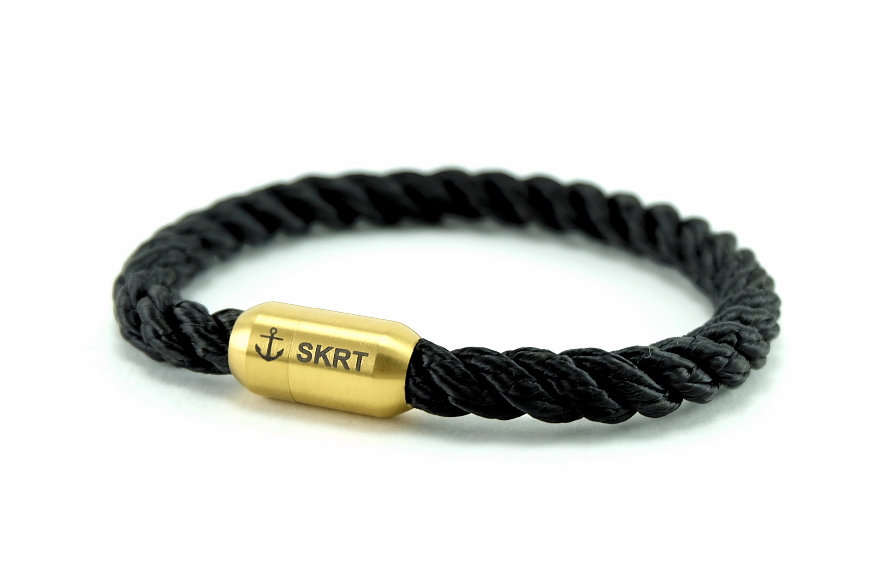 Solid Black Magnetic Rope Bracelet Unisex Personalised - Etsy Australia