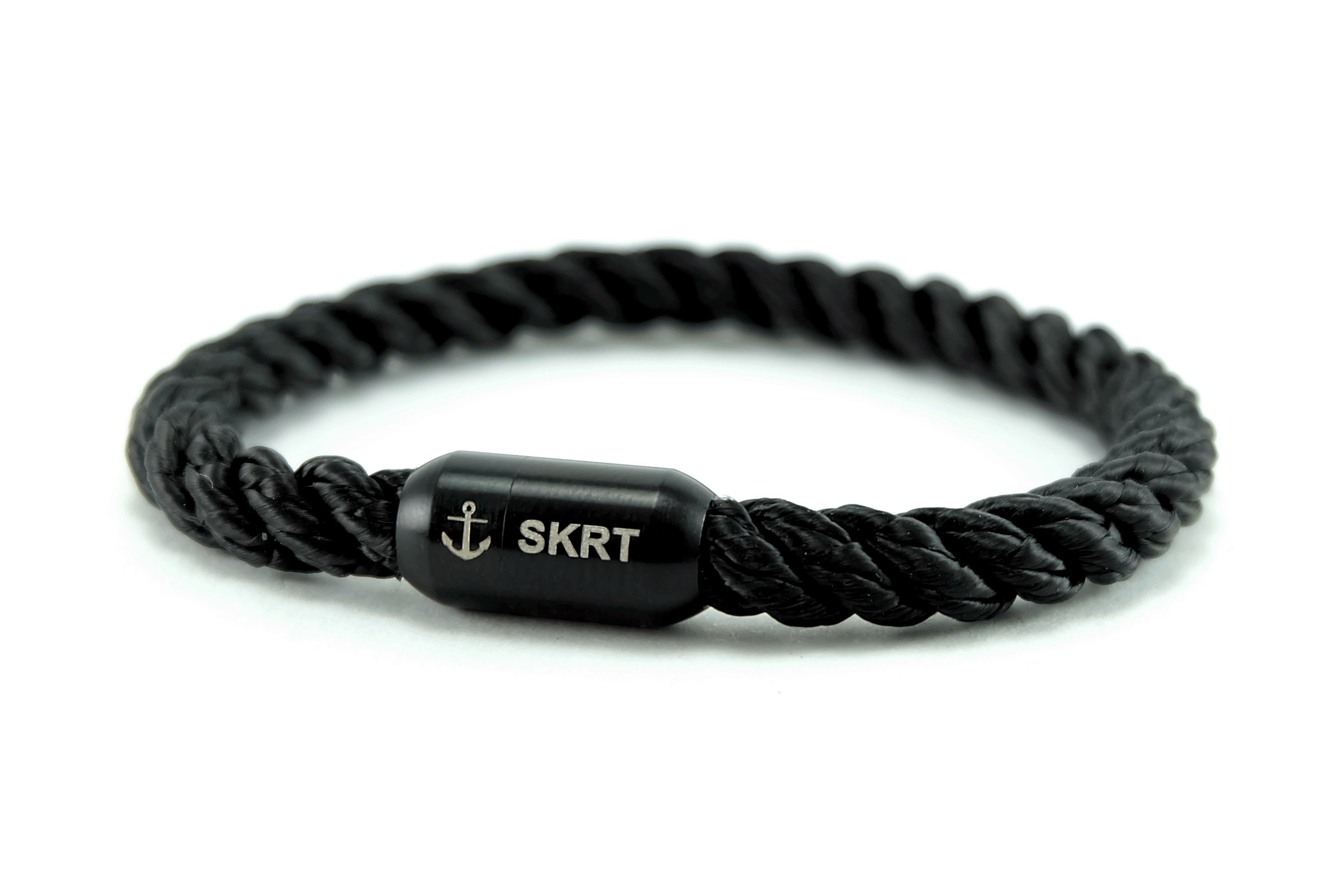 Solid Black Magnetic Rope Bracelet Unisex Personalised - Etsy Australia