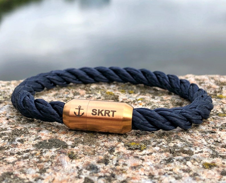 Navy Blue Magnetic Rope Bracelet Unisex, Personalised, Handmade - Etsy