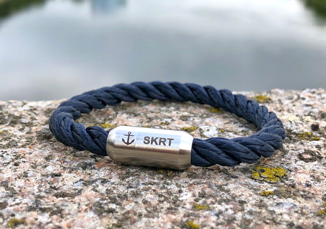 Navy Blue Magnetic Rope Bracelet Unisex, Personalised, Handmade - Etsy