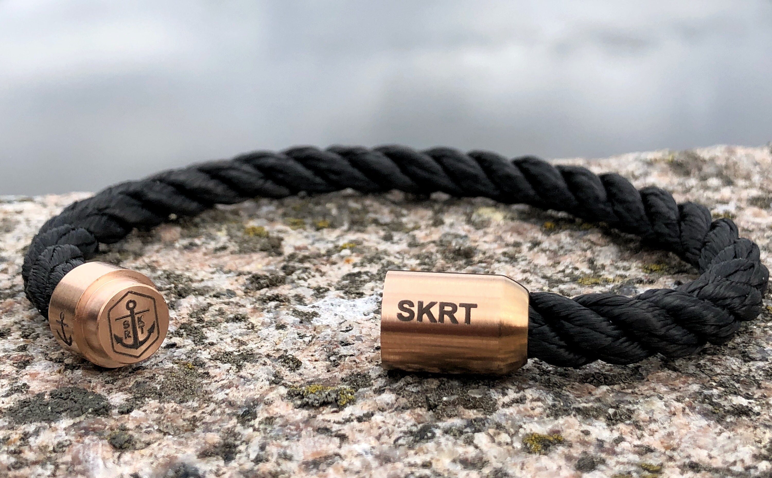 Solid Black Magnetic Rope Bracelet Unisex, Personalised, Handmade ...