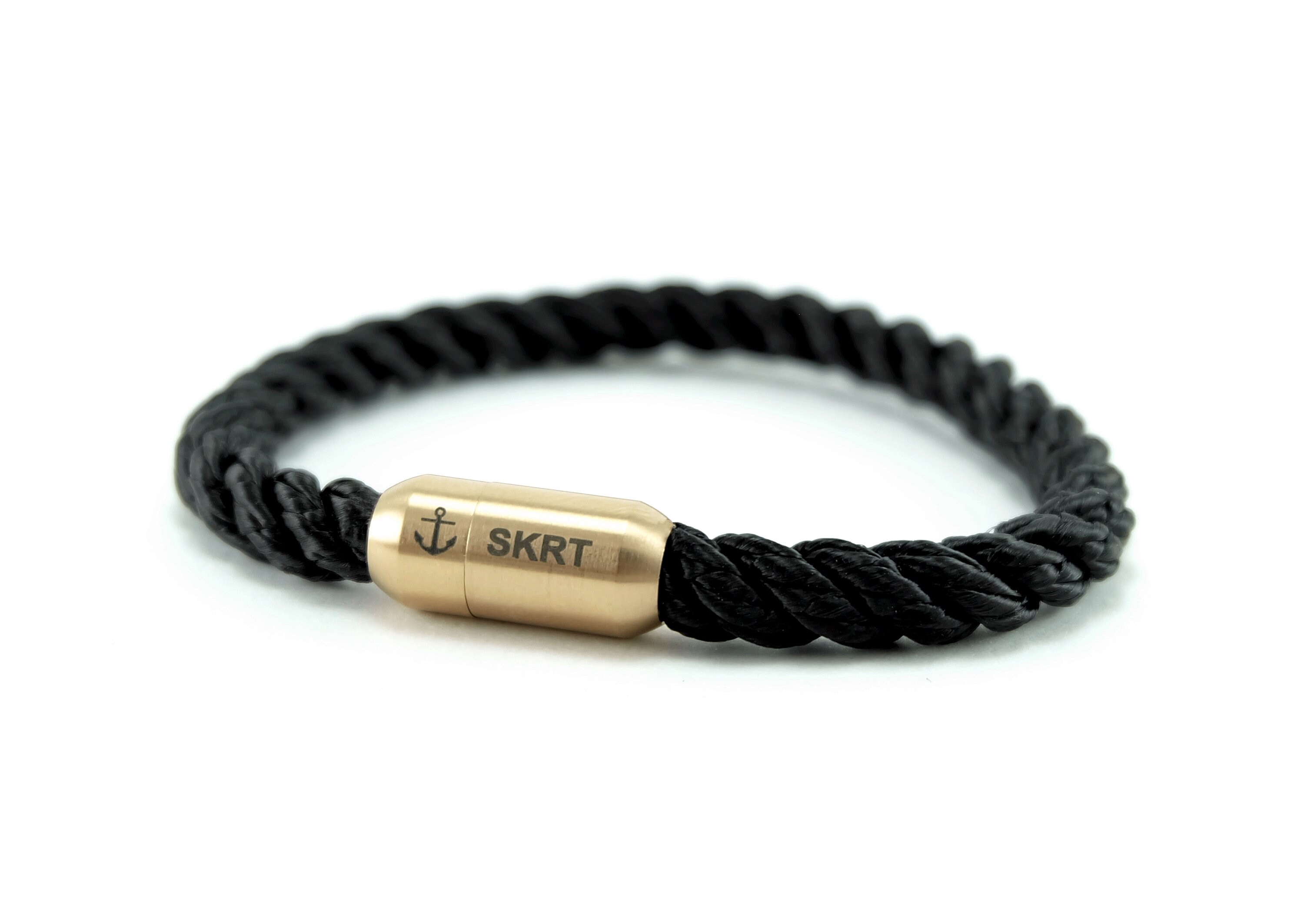 Solid Black Magnetic Rope Bracelet Unisex Personalised | Etsy Australia