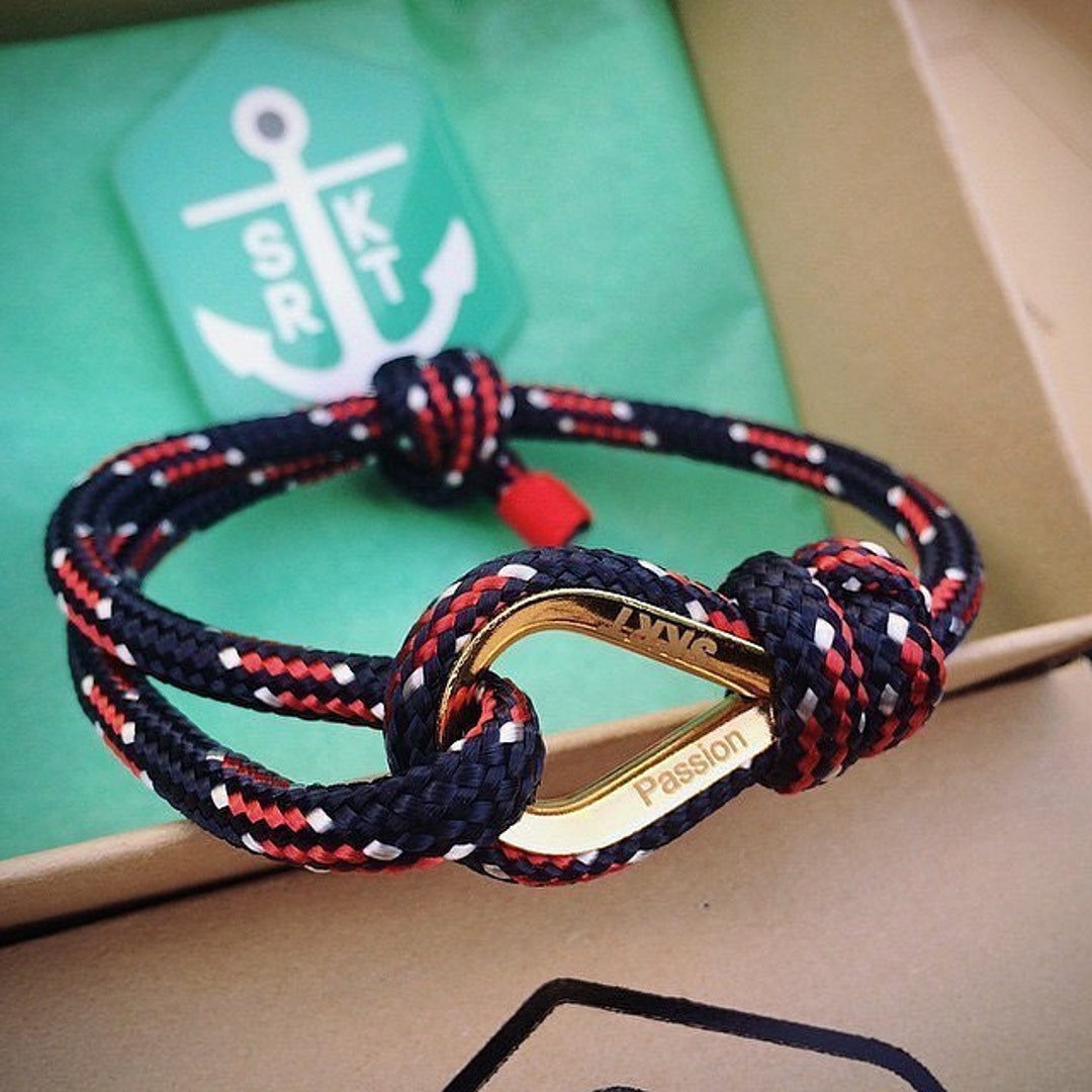 Nautical Bracelet Surfing Bracelet Sailing Bracelet Navy/red/white - Etsy