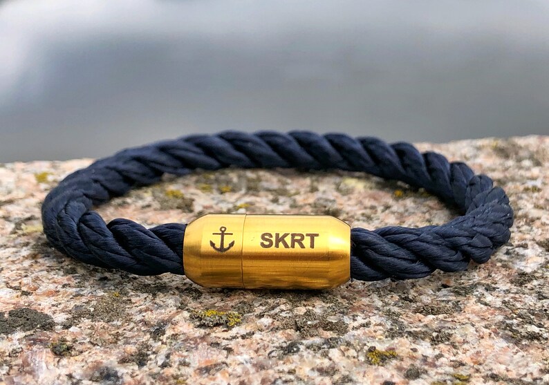 Navy Blue Magnetic Rope Bracelet Unisex, Personalised, Handmade - Etsy