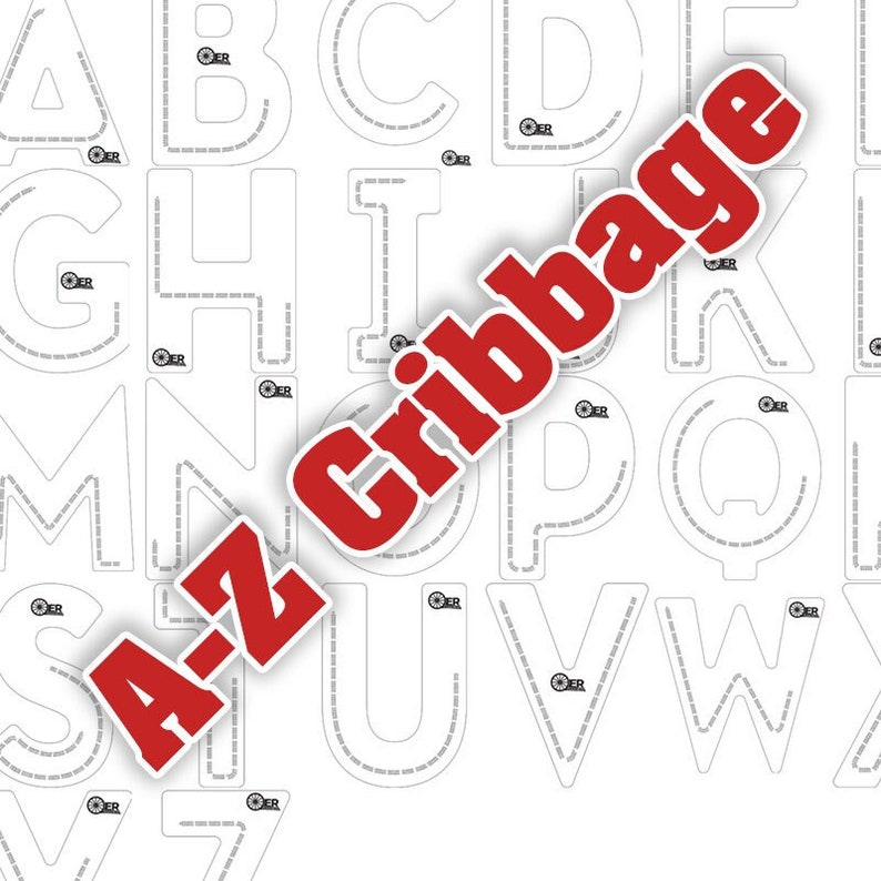 26 Cribbage Boards - 2 Lane - 26 Alphabet Letter Patterns | 2 Players ...