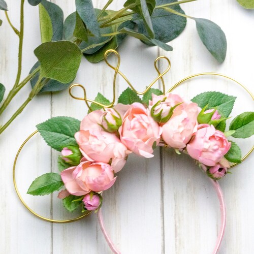 Pink Floral Wire Disney Ears | Etsy