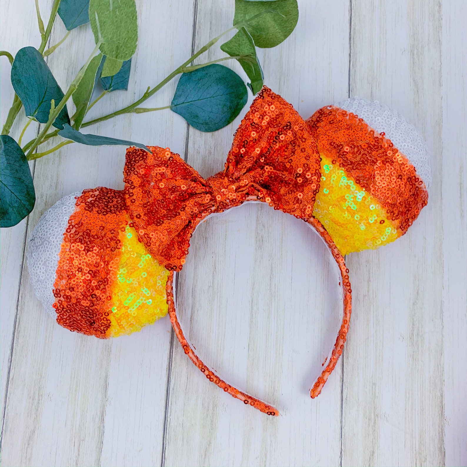 Candy Corn Orange Sequin Mickey Mouse Disney Ears | Etsy