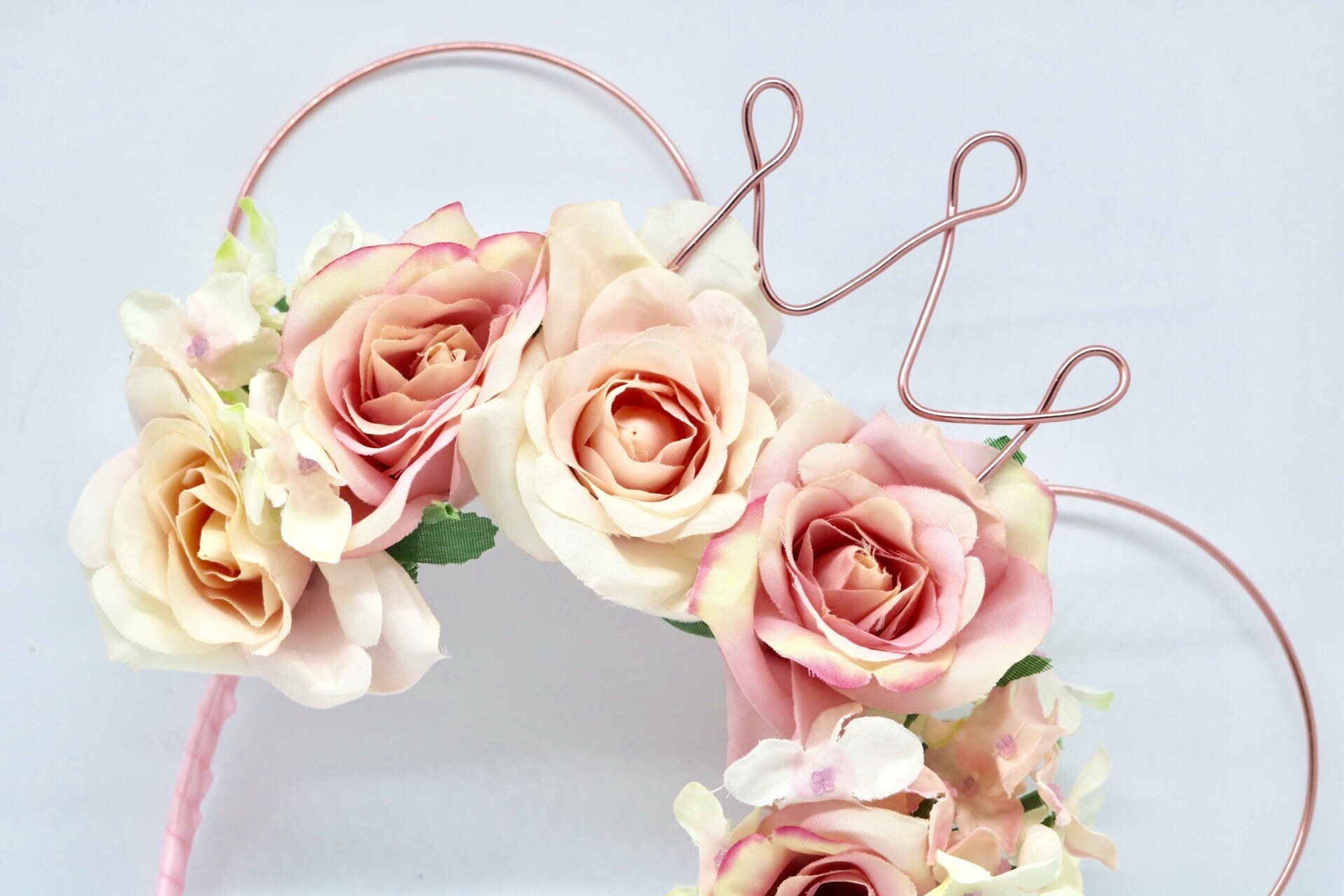 Pink Floral Wire Disney Ears | Etsy