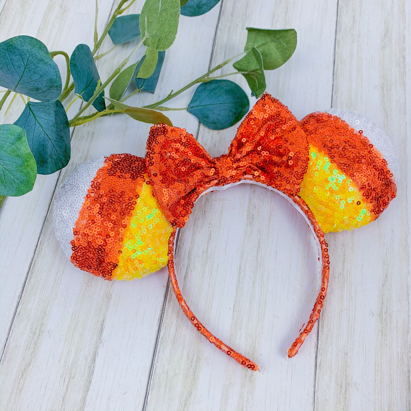 Candy Corn Orange Sequin Mickey Mouse Disney Ears - Etsy
