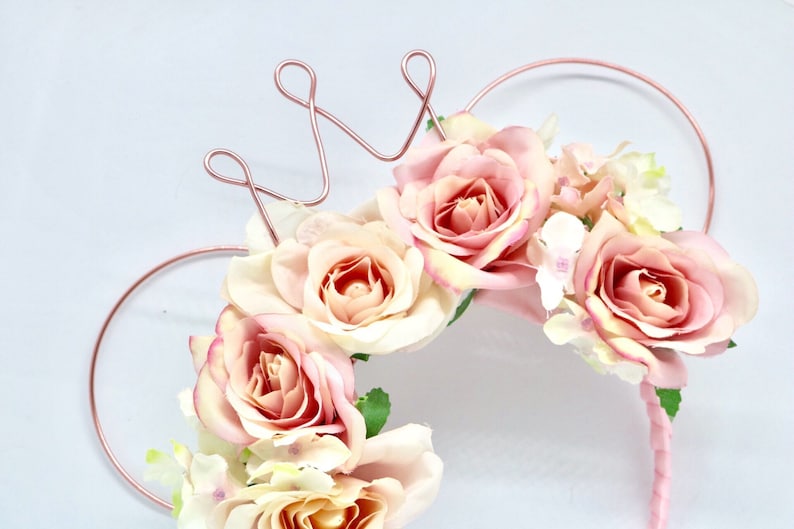 Pink Floral Wire Disney Ears | Etsy