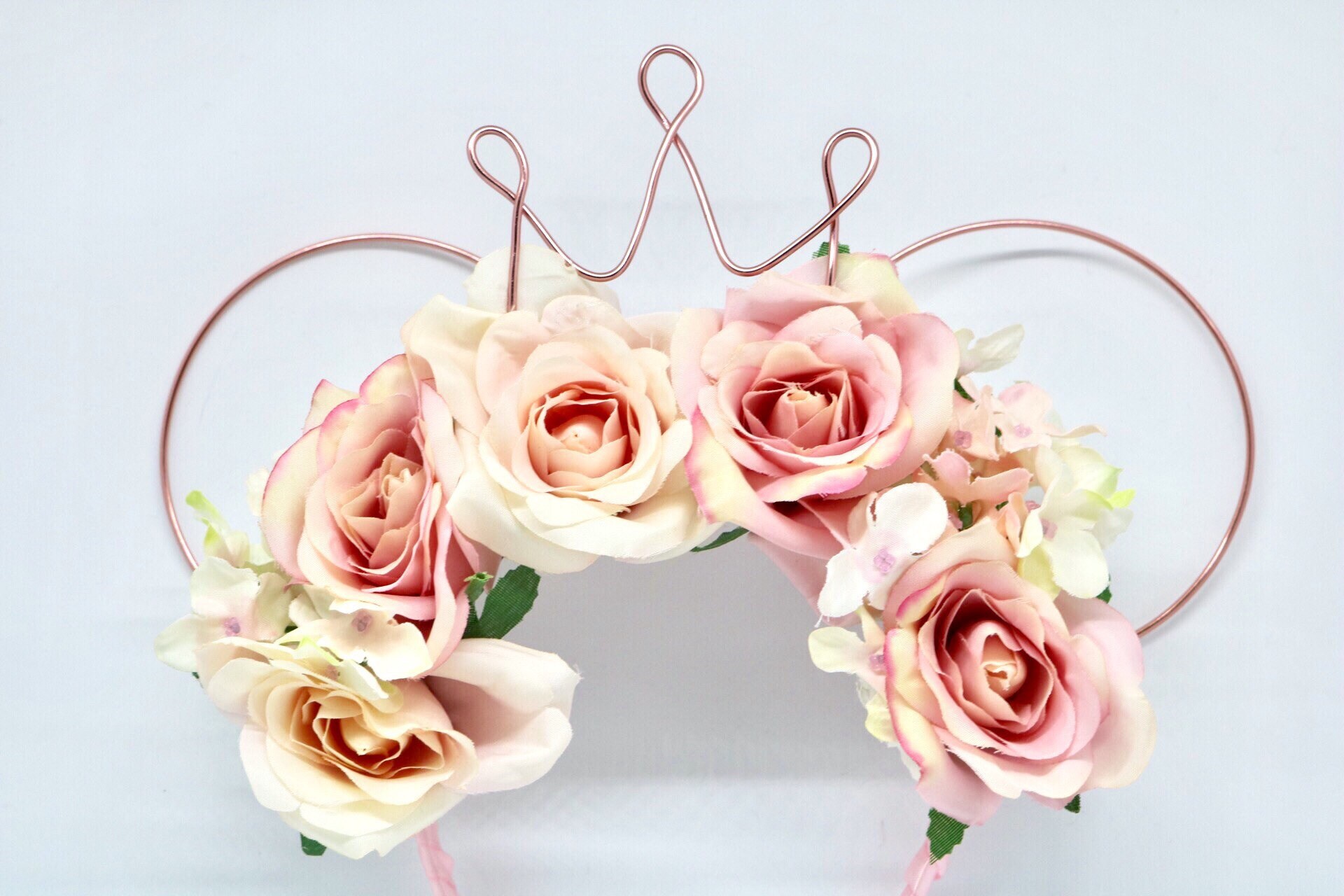 Pink Floral Wire Disney Ears - Etsy