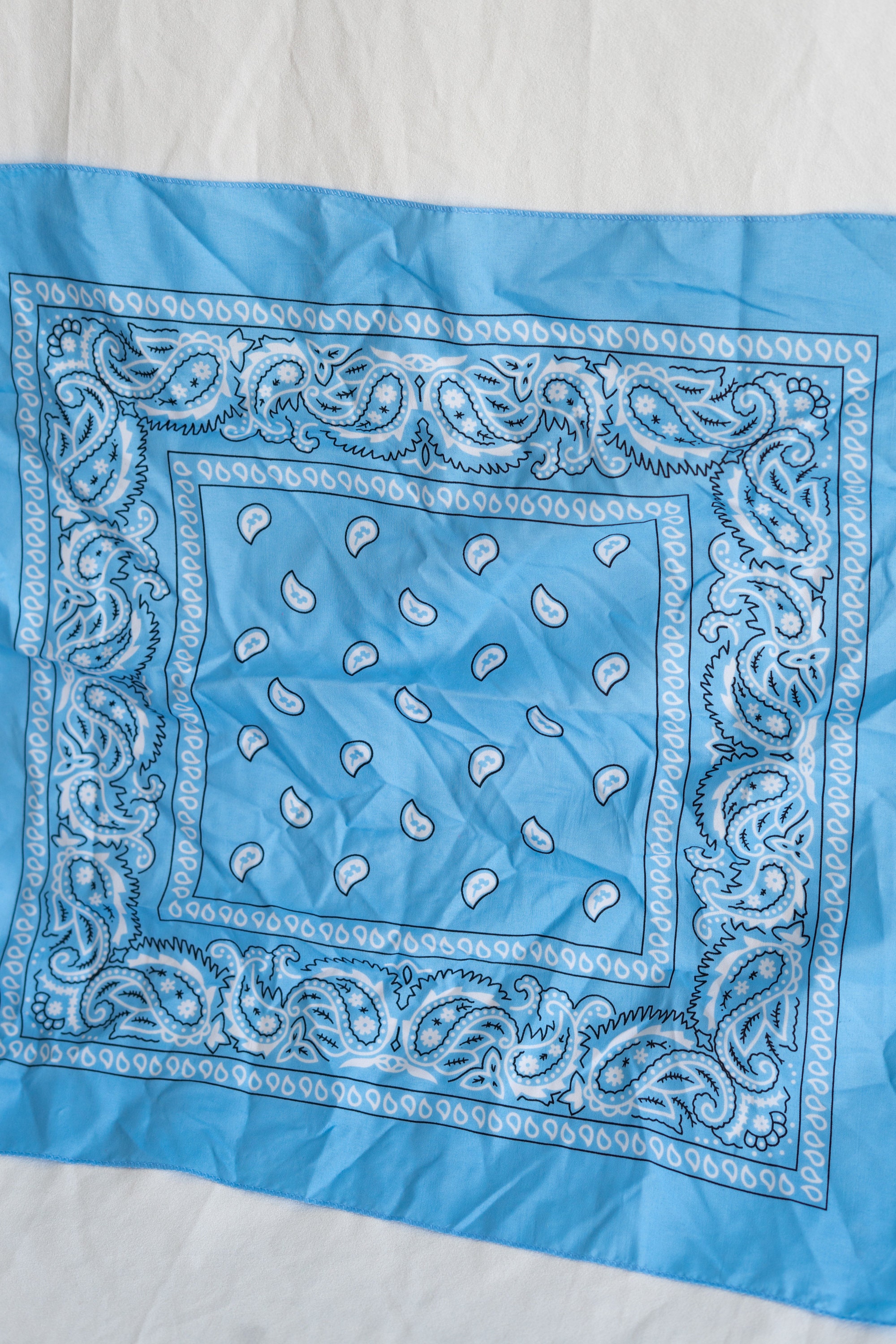 Vintage Light Blue Bandana, Western Square Scarf - Etsy