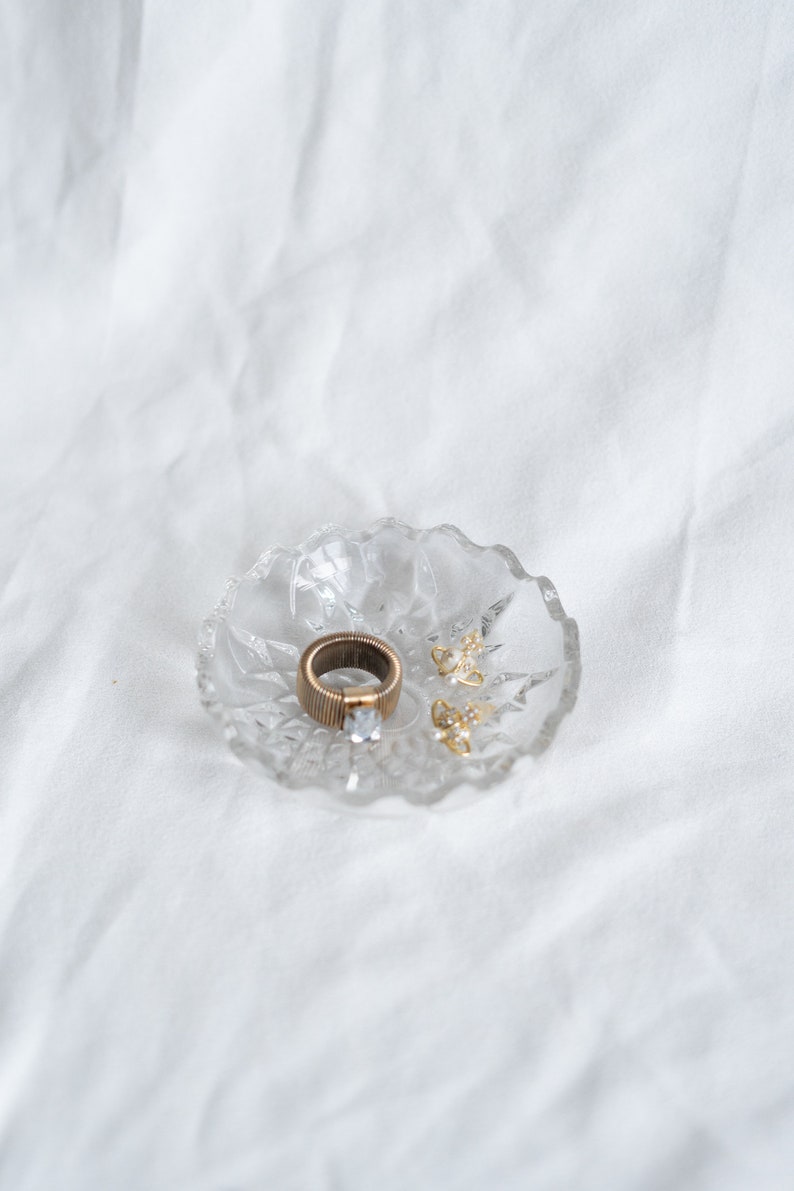 Vintage Glass Ring Holder, Small Jewelry Dish - Etsy