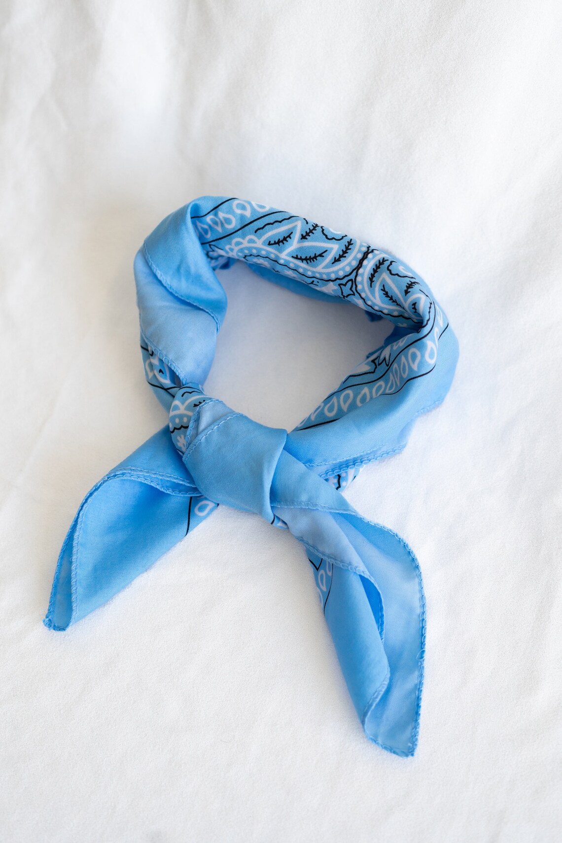 Vintage Light Blue Bandana, Western Square Scarf - Etsy