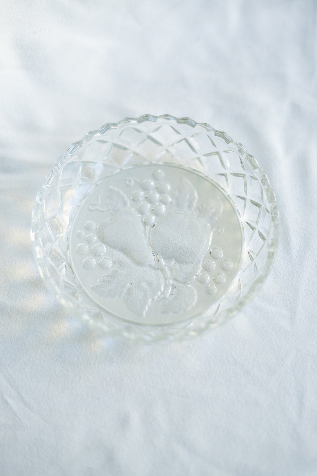 Vintage Glass Catch All Bowl, Fruit Motif Jewelry Dish - Etsy