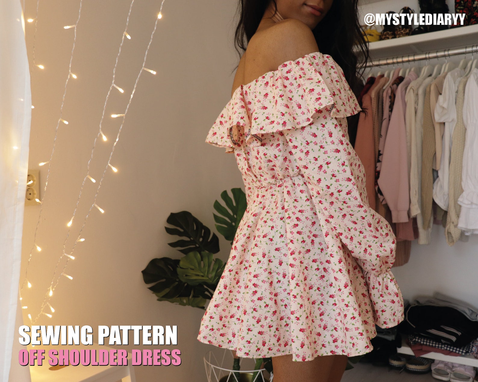 Off the Shoulder Dress Pattern for Women Skater Dress With - Etsy