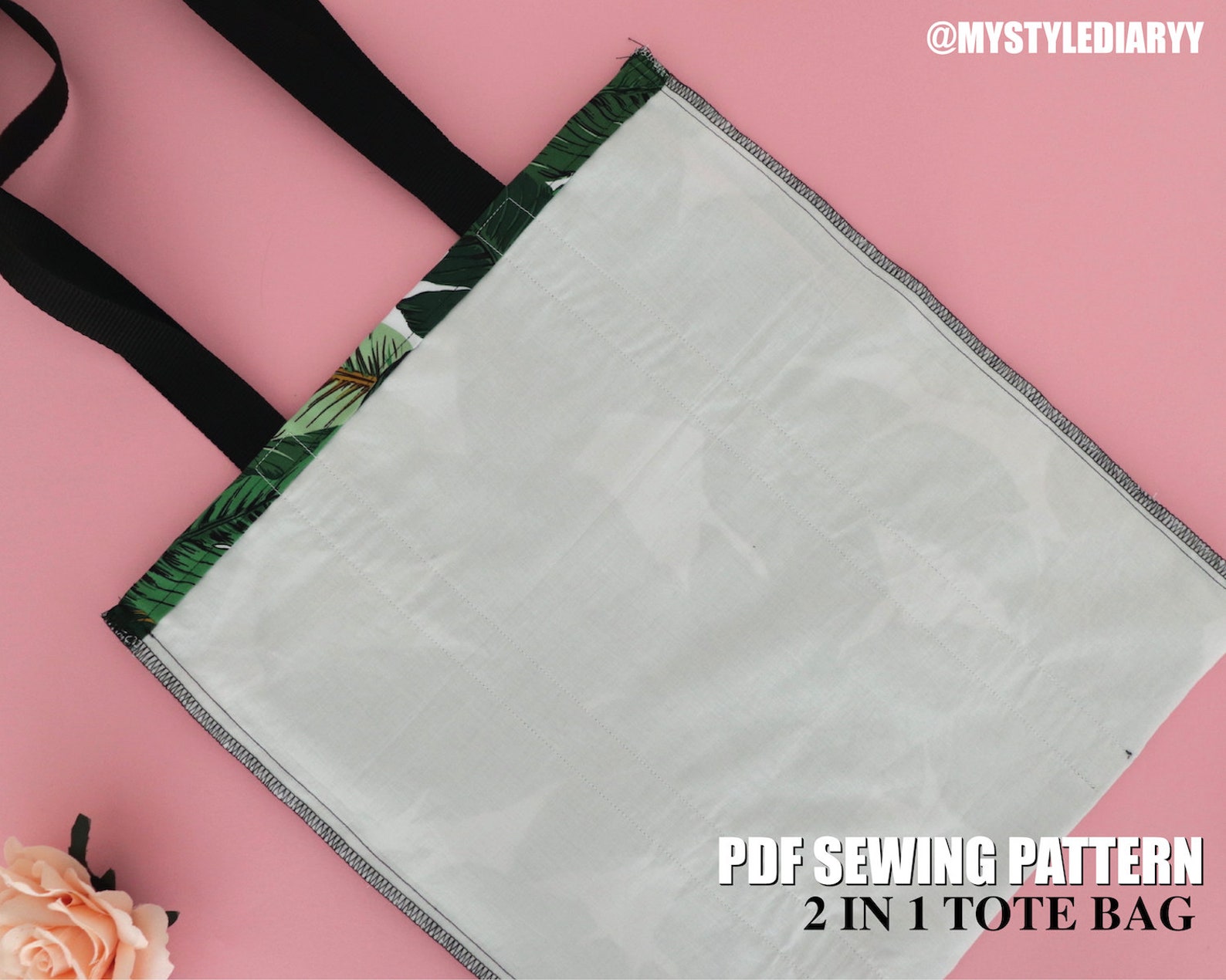 Tote Bag Pattern | Lined Tote Bag Sewing Pattern With Pocket | Grocery ...