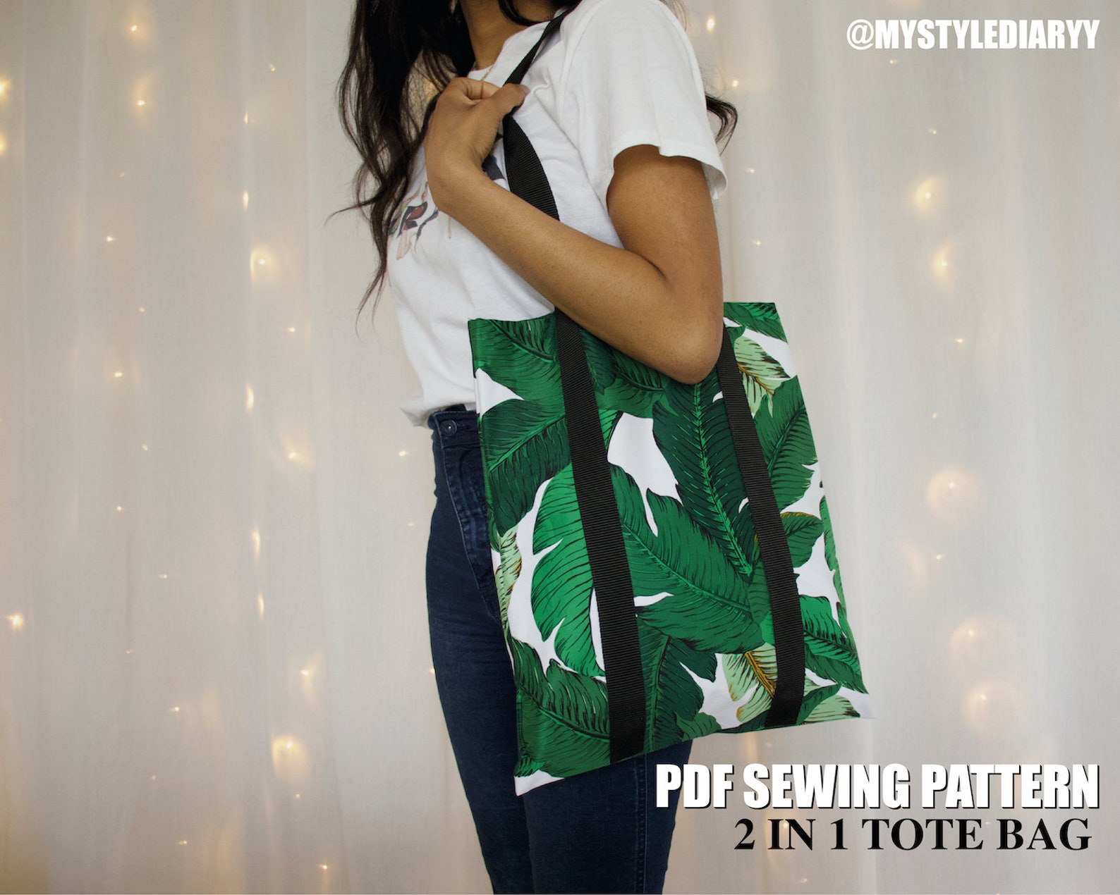 Tote Bag Pattern Lined Tote Bag Sewing Pattern With Pocket - Etsy