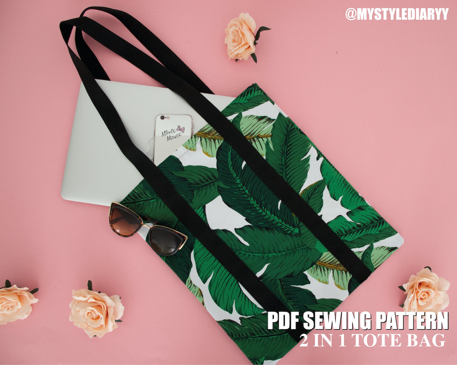 Tote Bag Pattern | Lined Tote Bag Sewing Pattern With Pocket | Grocery ...