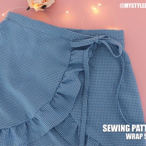 Ruffle Wrap Skirt Pattern for Women, High Waisted Ruffle Skirt Pattern ...