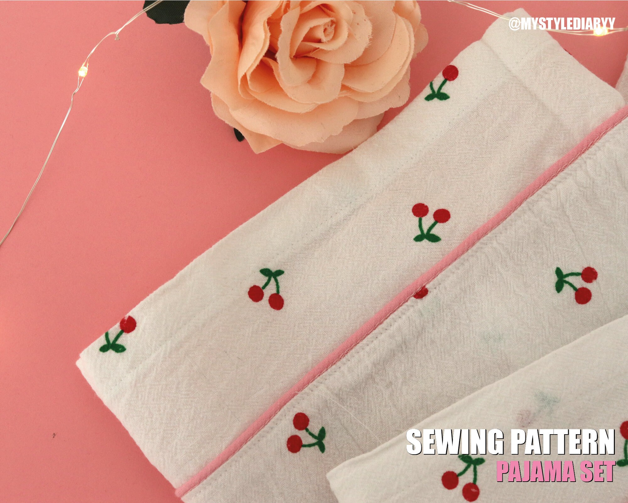 Pajama Sewing Pattern for Women | Pajama Pants Set and Pajama Shirt for ...