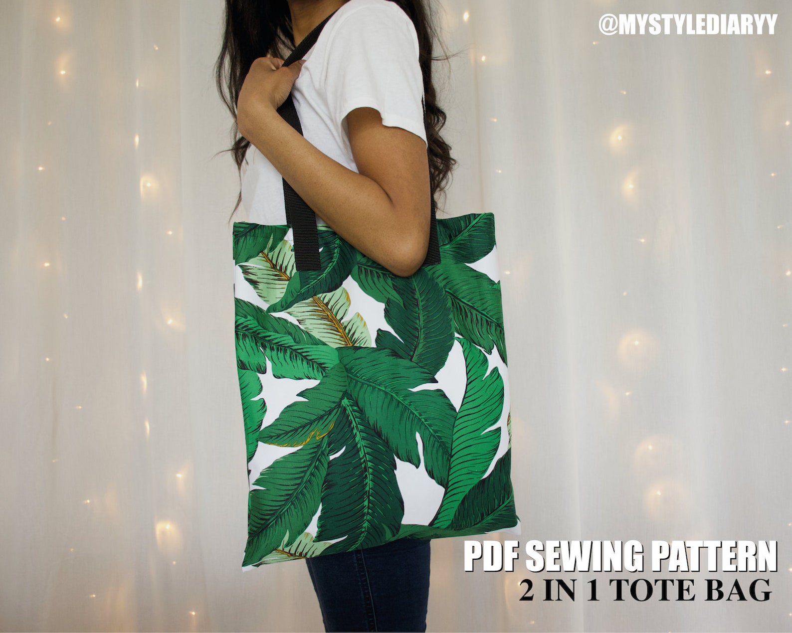 Tote Bag Pattern | Lined Tote Bag Sewing Pattern With Pocket | Grocery ...