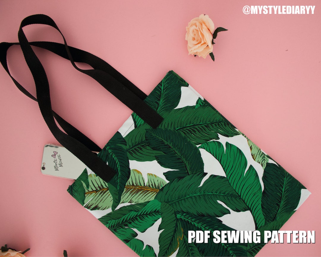 Tote Bag Pattern | Lined Tote Bag Sewing Pattern With Pocket | Grocery ...