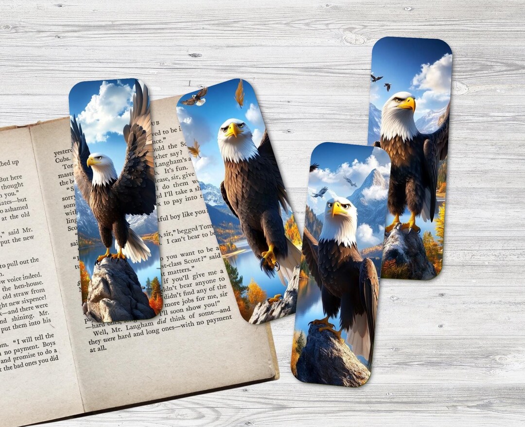 Bald Eagle Bookmark: Sublimated Hardboard, Wildlife Art - Etsy