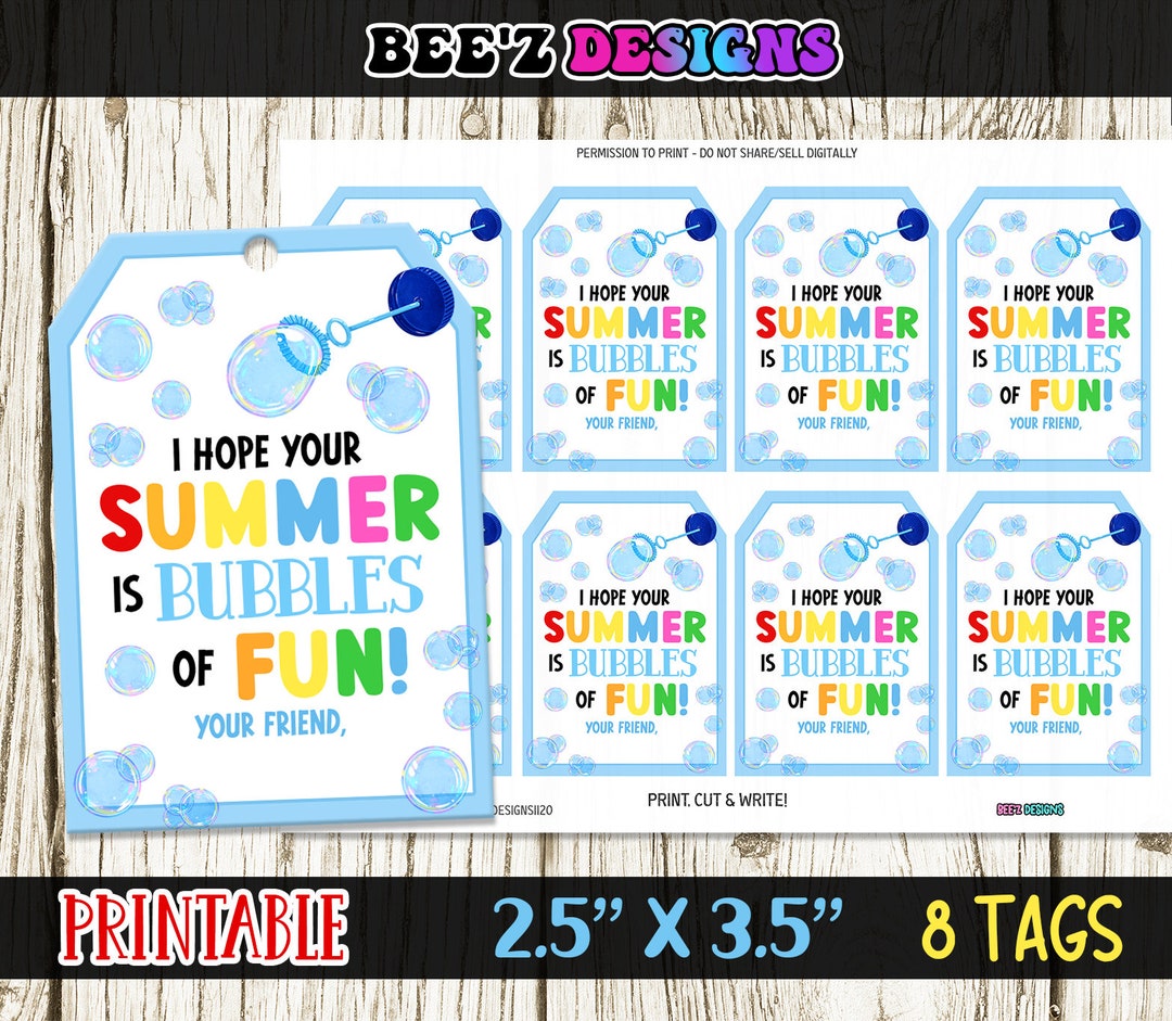 PRINTABLE Last Day of School Summer Gift Tags - Etsy