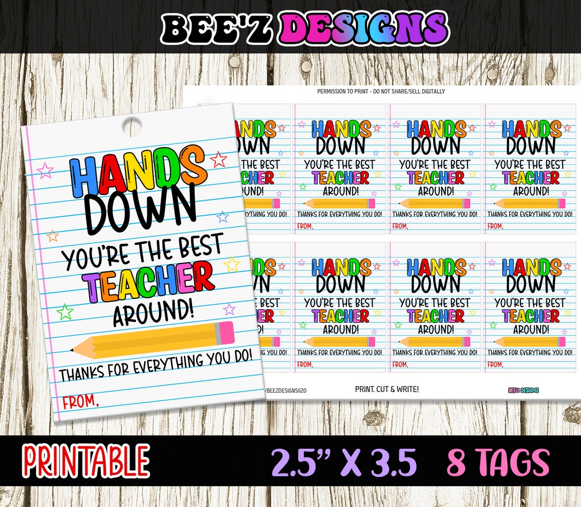 PRINTABLE Hand Soap Teacher Appreciation Gift Tags Last Day of School ...