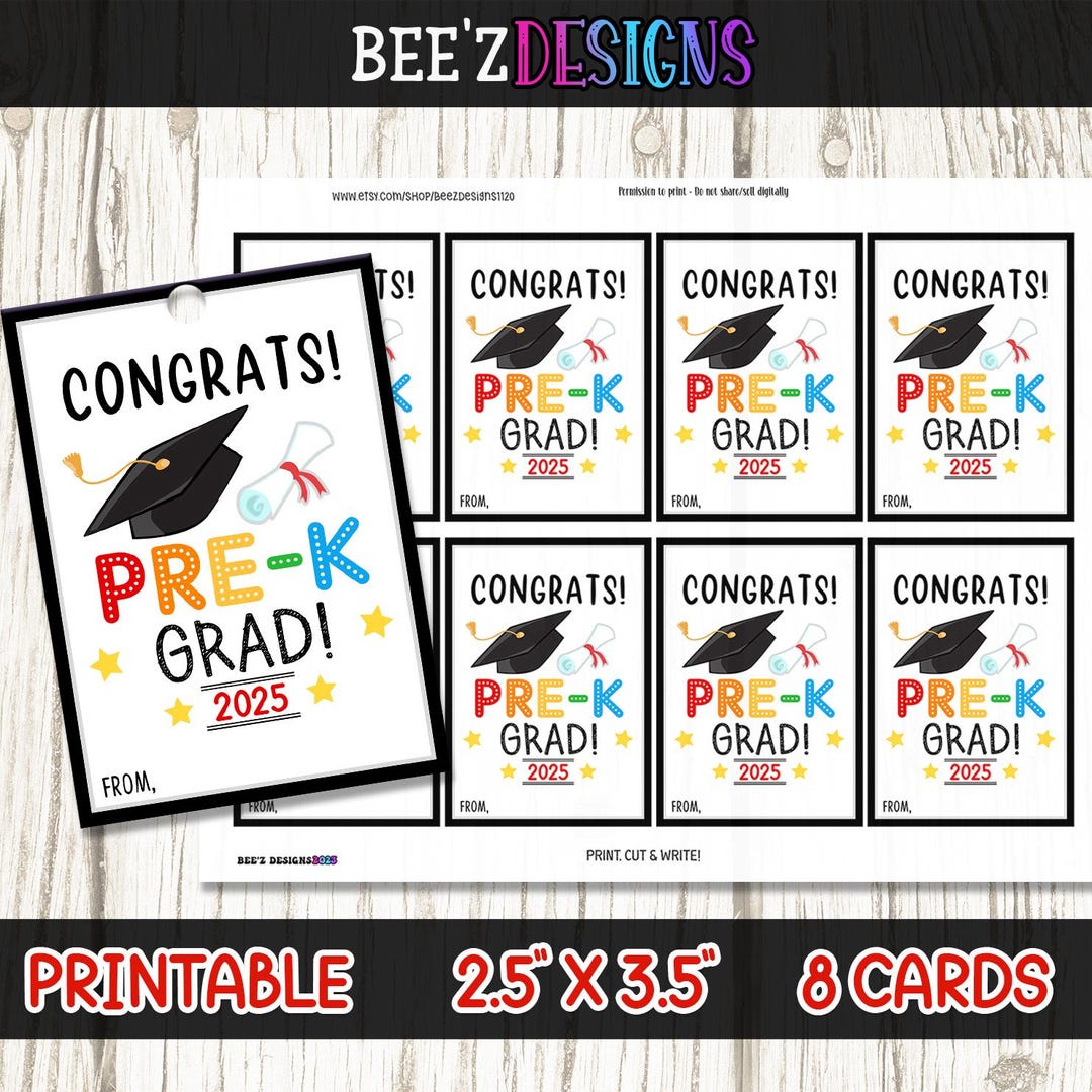 Printable 2025 Last Day of School Gift Tags Pre-k Preschool Grad Jpeg ...