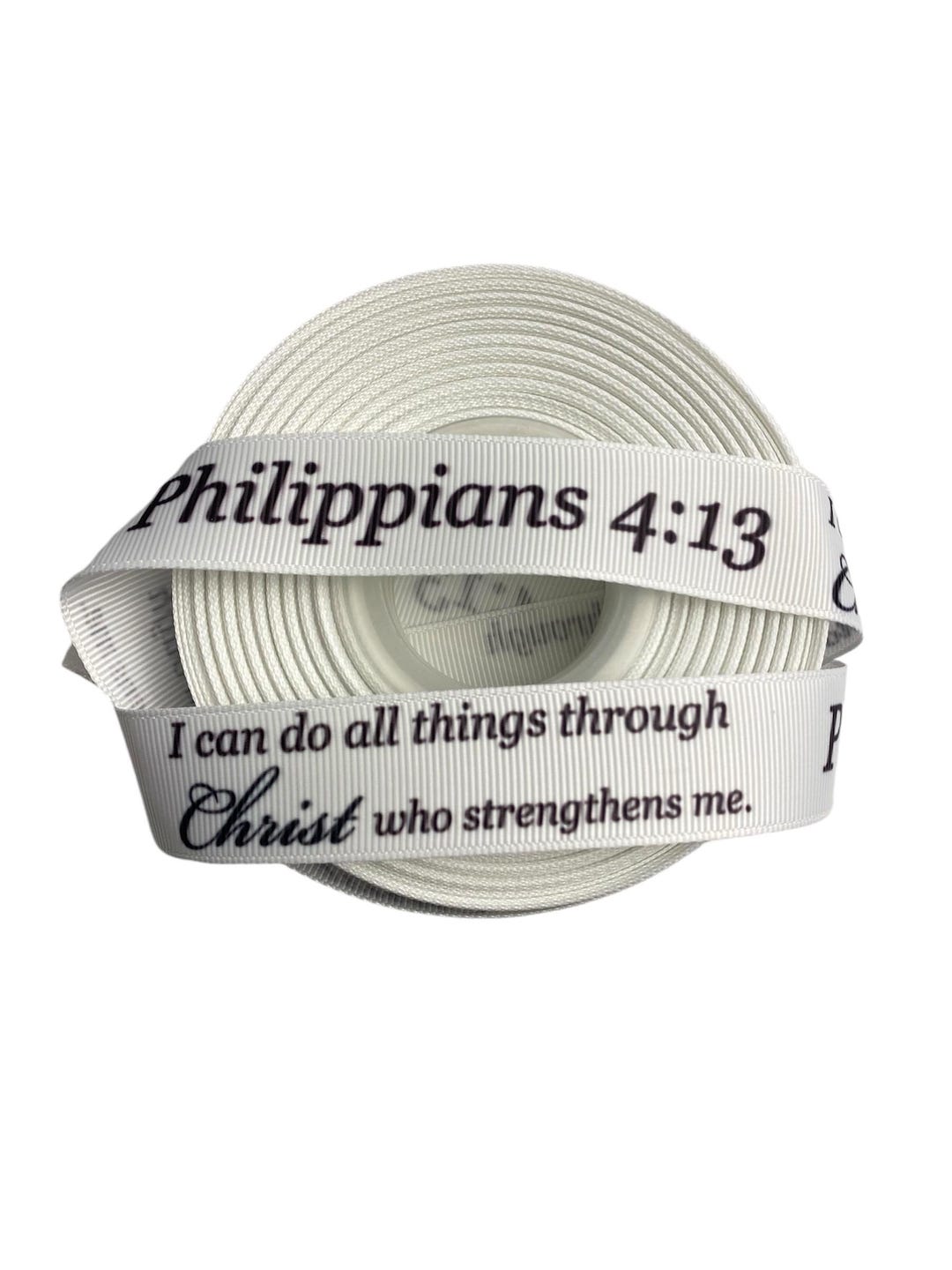 7/8 Philippians 4:13 Grosgrain Ribbon, DIY Craft Supply Ribbon by the ...