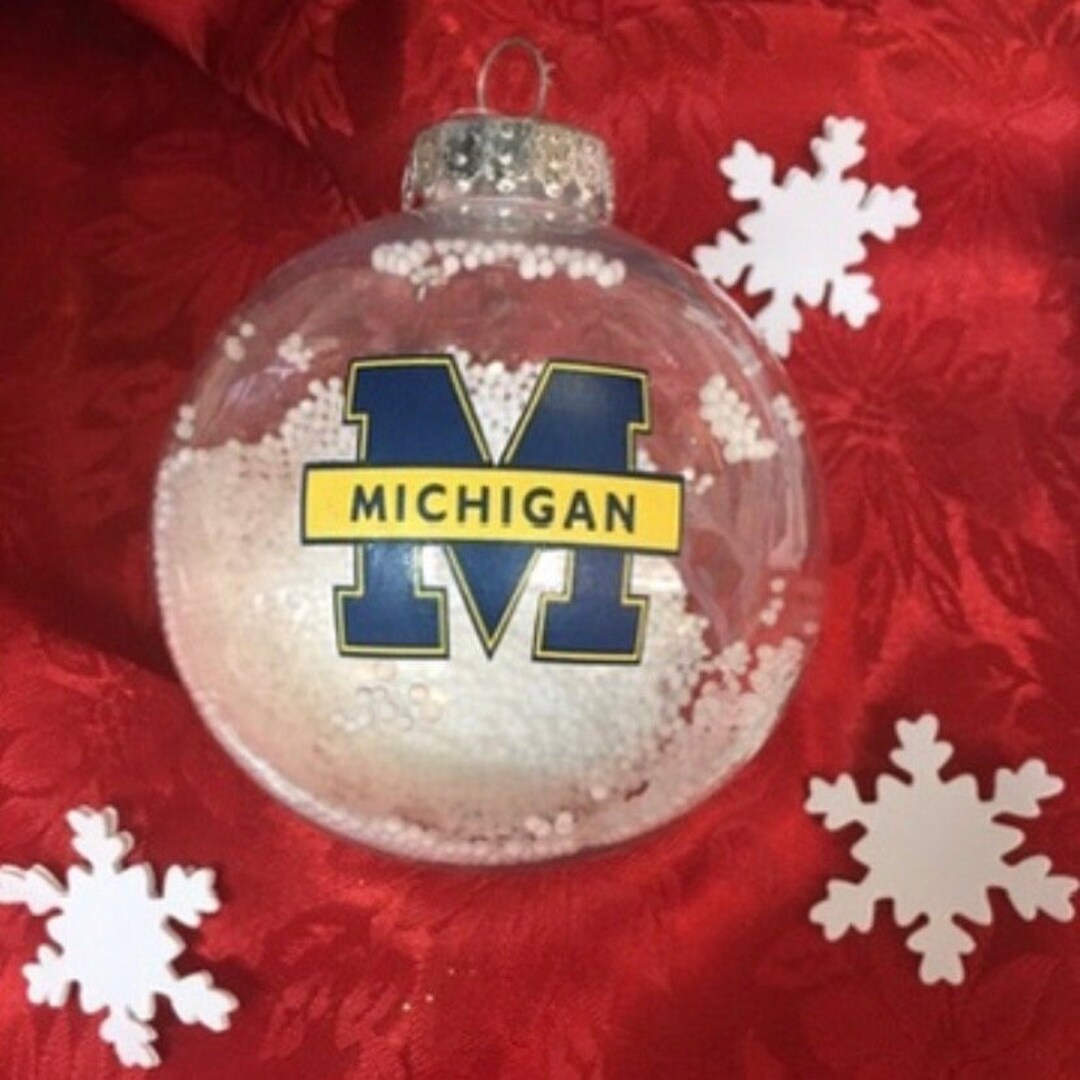 Michigan Wolverines Inspired Christmas Ornament Clear 4 - Etsy