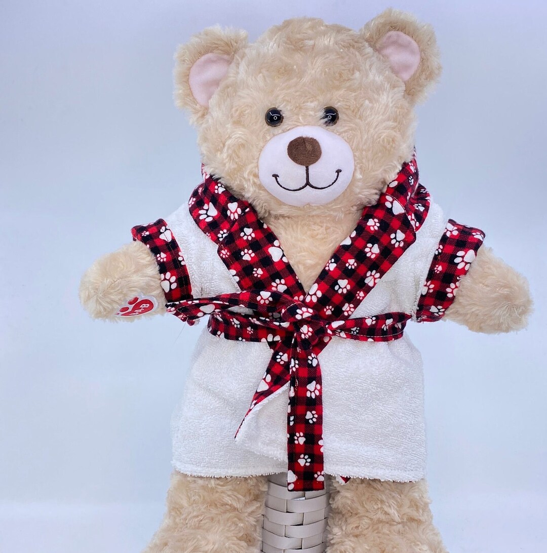 Teddy Bear Reversible Paw Print Bathrobe, Teddy Bear Clothes - Etsy
