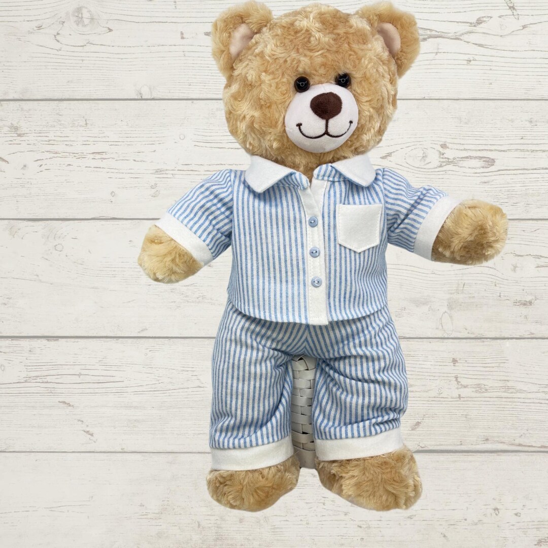 Teddy Bear Blue Striped Pj's, Plushie Pajamas - Etsy