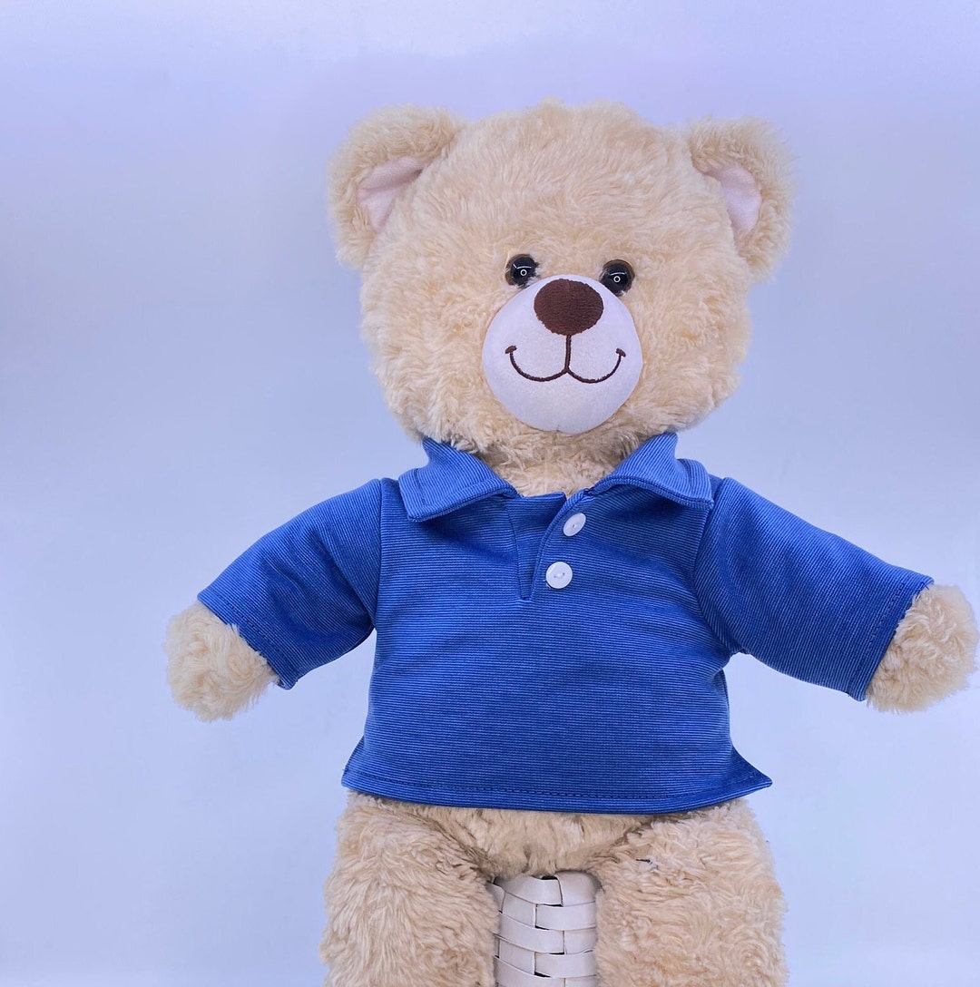 Teddy Bear Blue Knit Shirt, Stuffed Animal Blue Polo Shirt - Etsy